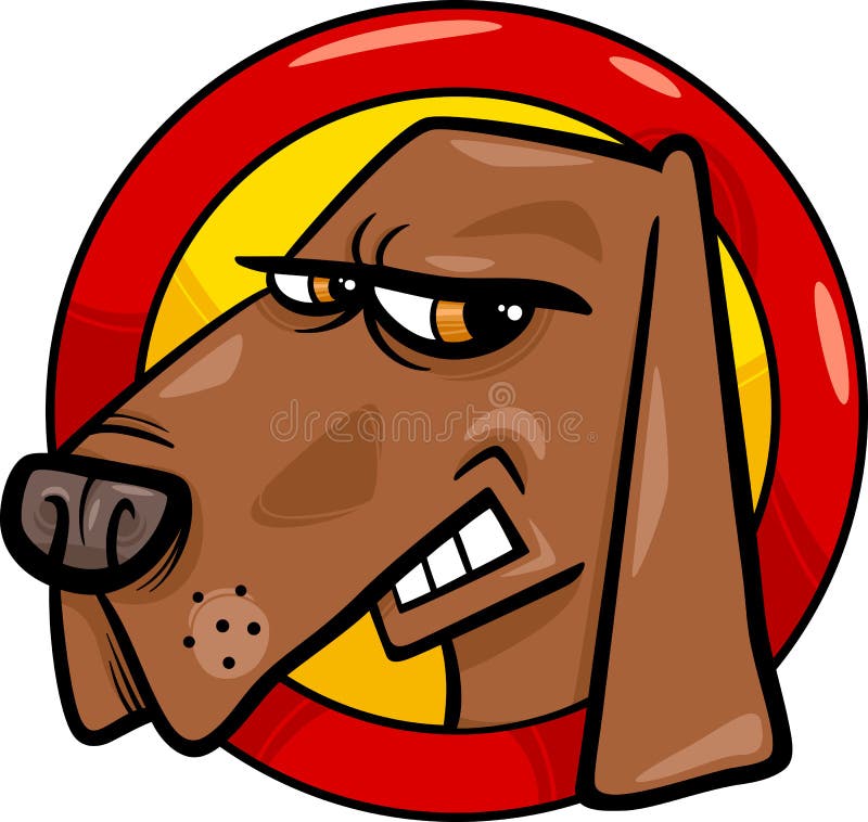 Bad Dog Sign Cartoon Illustration Stock Vector - Illustration of bare ...