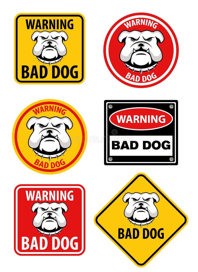 Bad Dog, Warning Sign. stock vector. Illustration of dachshund - 208429023