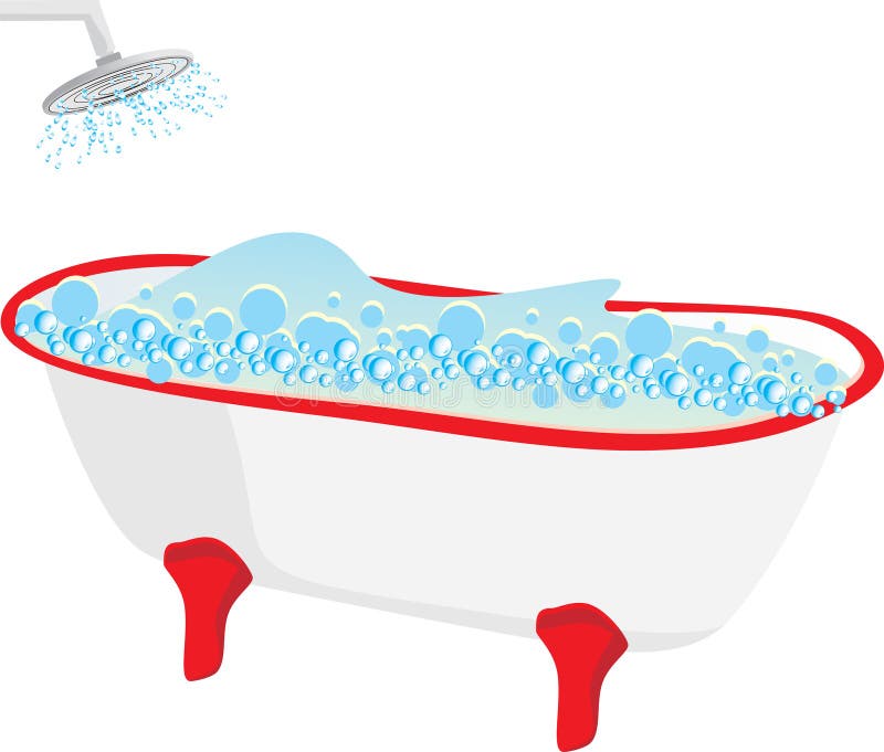Bad en douche vector illustratie. Illustration of rood - 13901595