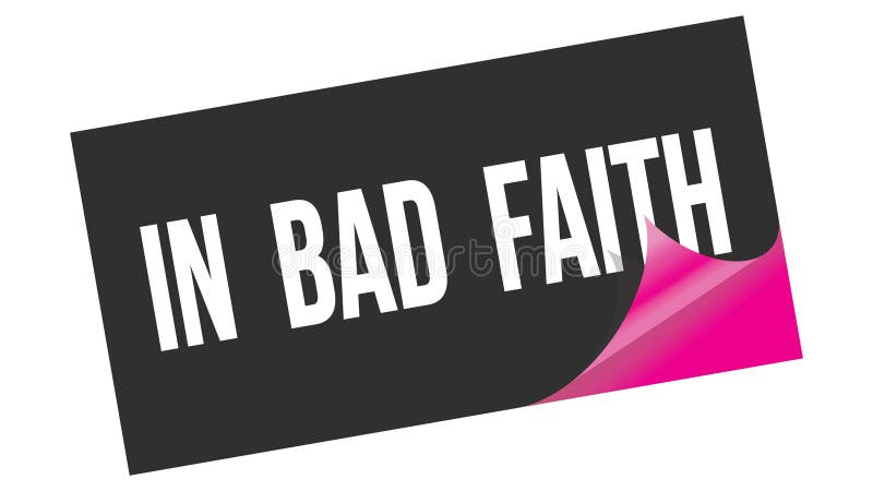 In BAD FAITH Text on Black Pink Sticker Stamp Stock Illustration ...
