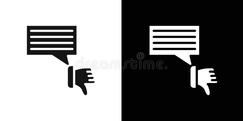 Bad Feedback Icon Flat Vector Set Outline Stock Vector - Illustration ...