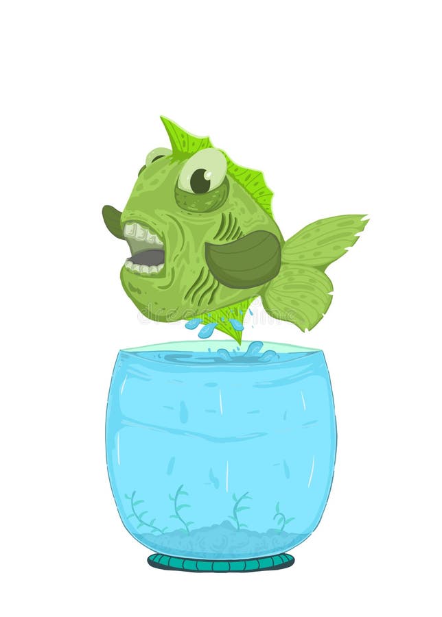 Bad Fish Lost Control Cartoon Stock Illustration - Illustration of ...