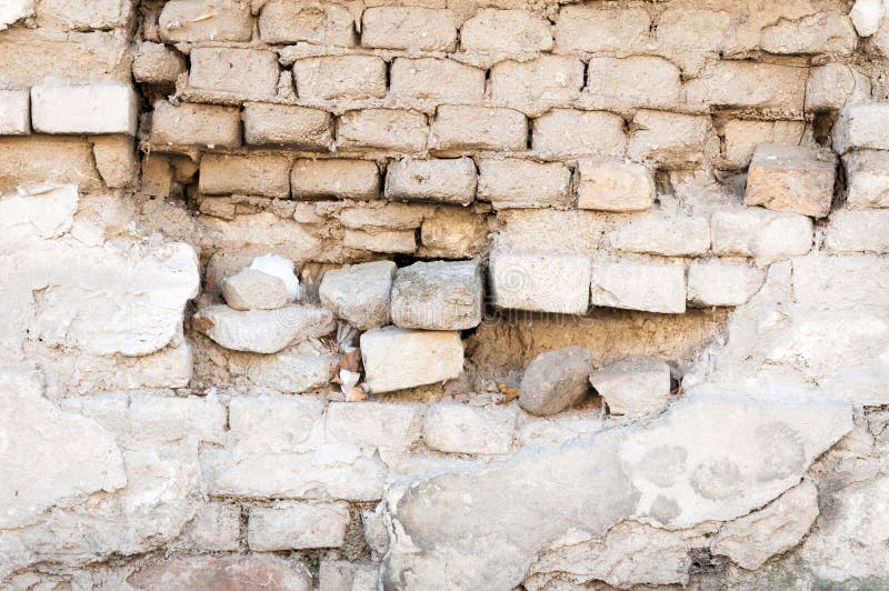 Bad Foundation Base on Old House or Building Cracked Plaster Facade ...