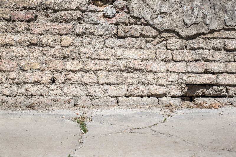 Bad Foundation Base on Old House or Building Cracked Plaster Facade ...