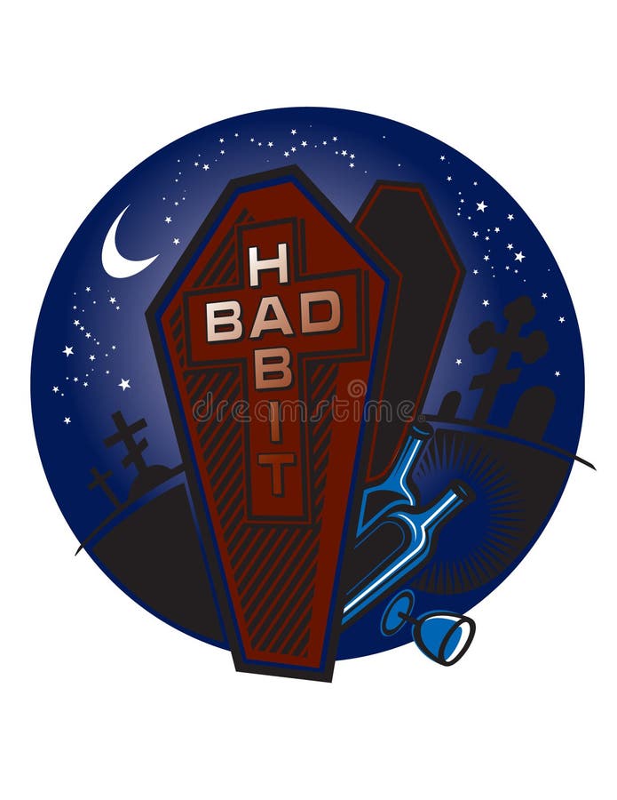 Bad Habit stock vector. Illustration of humor, coffin - 7541907