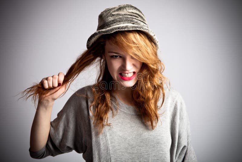 Bad hair day stock photo. Image of crazy, upset, studio - 17246842