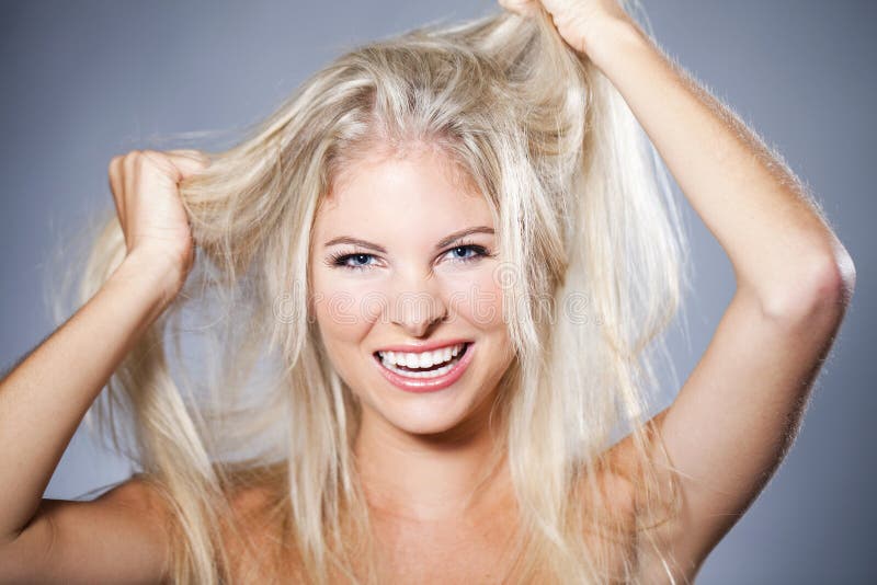Woman Desperate About Very Bad Hair Day Stock Image - Image of hair ...