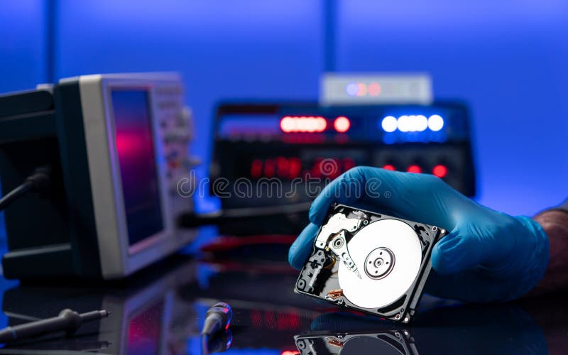 Hard Drive with cables stock photo. Image of component - 1092380