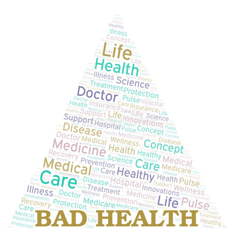 Bad Health word cloud stock illustration. Illustration of collage ...