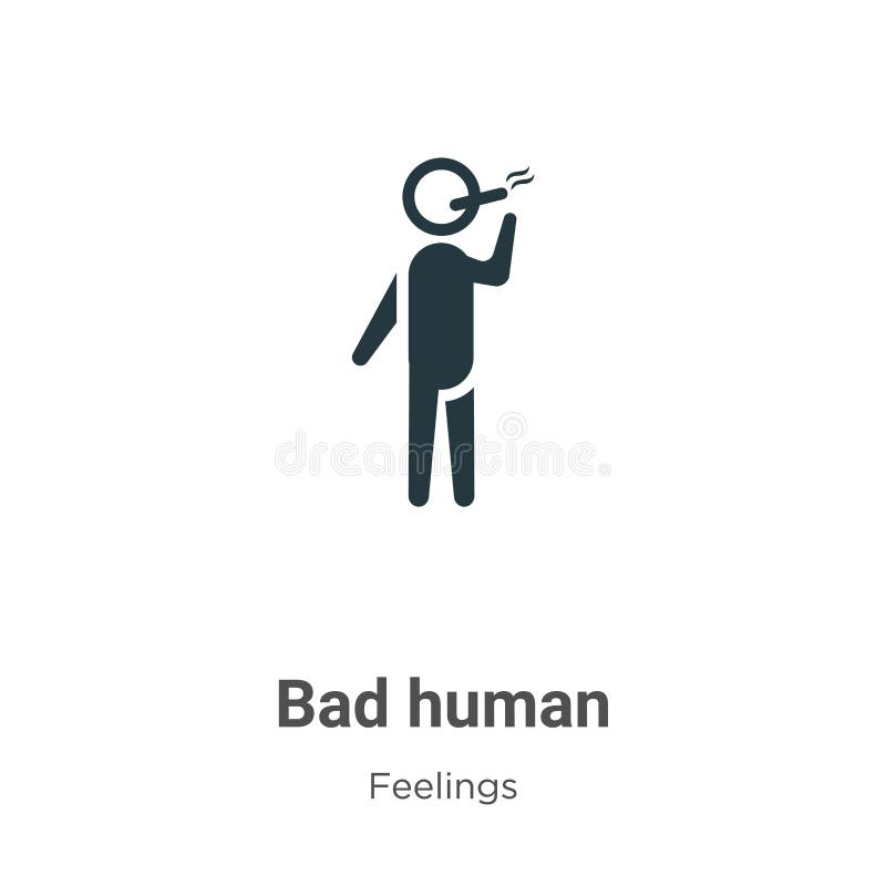 Bad Human Vector Icon on White Background. Flat Vector Bad Human Icon ...