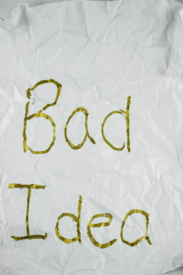 Bad Idea - crumpled stock image. Image of reject, project - 14032665