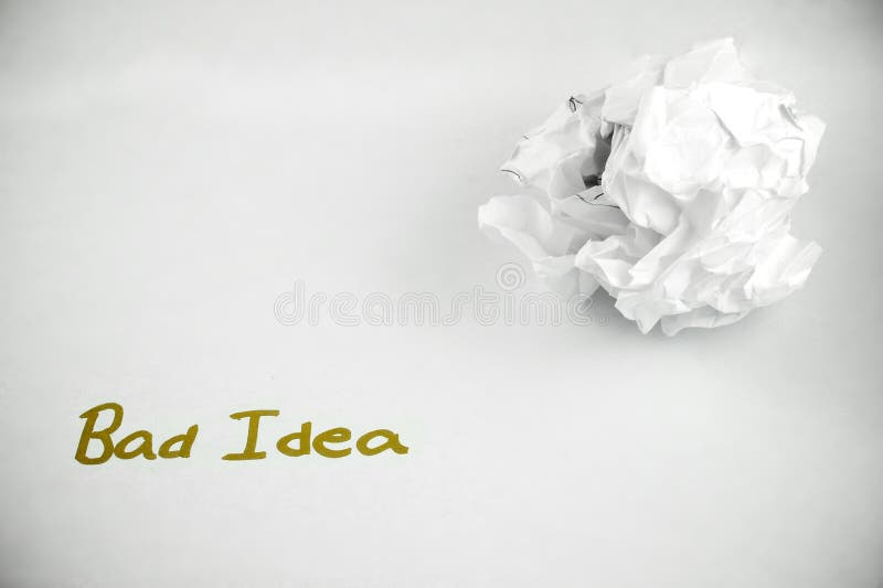 Bad Idea - crumpled stock image. Image of reject, flattened - 14032699