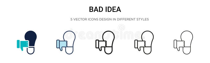 Bad Idea Icon in Filled, Thin Line, Outline and Stroke Style. Vector ...