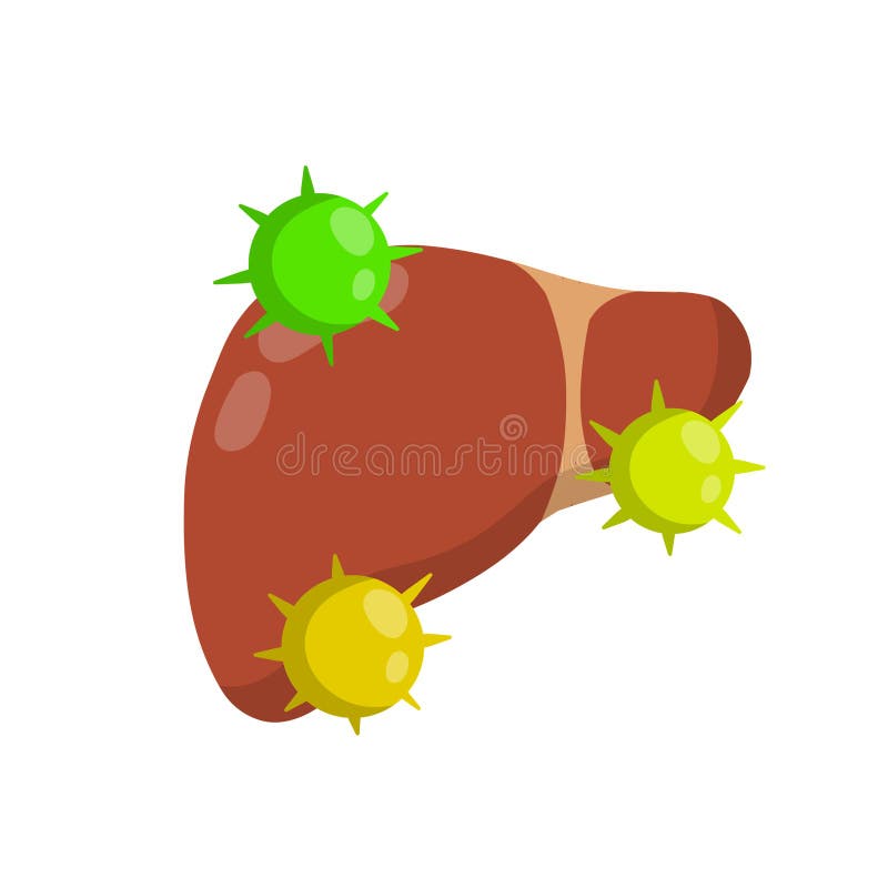 Bad Liver. Attack Germs and Cirrhosis Stock Vector - Illustration of ...
