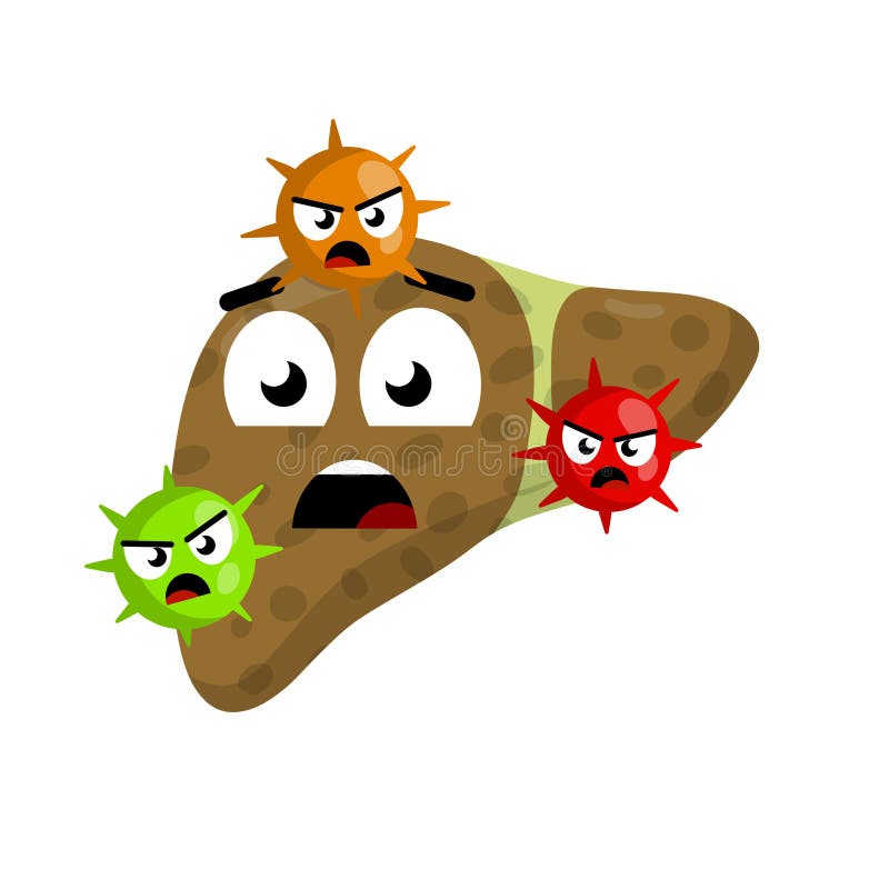 Bad Liver. Attack Germs and Cirrhosis Stock Vector - Illustration of ...