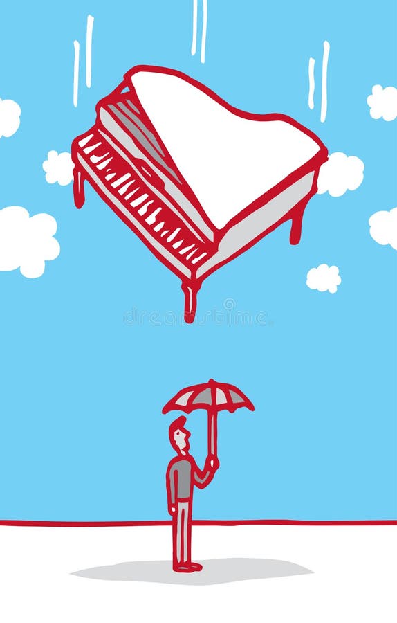 Really Bad Luck Umbrella Guy Stock Illustration - Illustration of luck ...