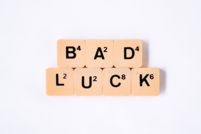 Bad Luck Word on Board Game Alphabet Letter with K Alphabet Falling ...