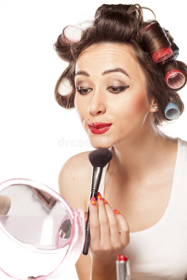 Bad makeup stock image. Image of blush, girl, white, smeared - 62345069