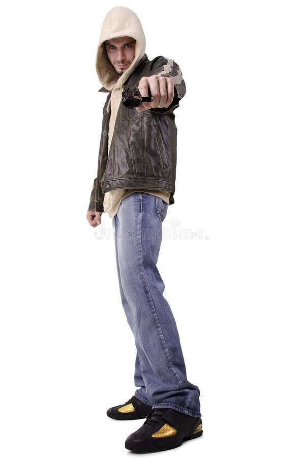 Bad man pointing gun stock photo. Image of person, assassin - 27649536