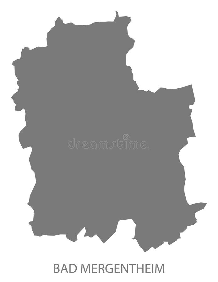 Bad Mergentheim German City Map Grey Illustration Silhouette Shape ...