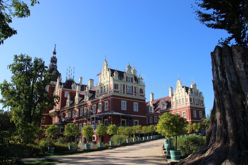 Bad Muskau Castle with Gardens Stock Photo - Image of colors, clear ...