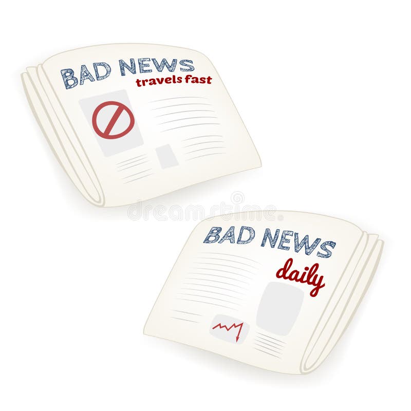 Sad news in newspaper stock illustration. Illustration of funny - 9347955