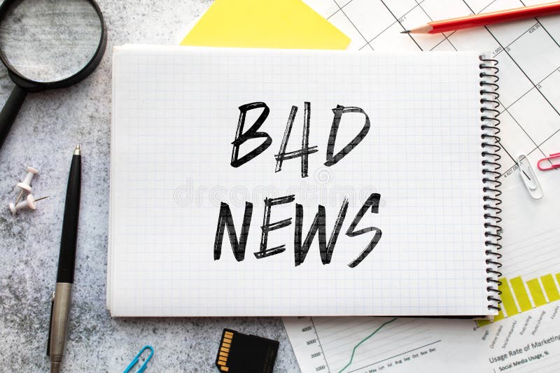 Bad News, Newspaper Roll with White Background Stock Image - Image of ...