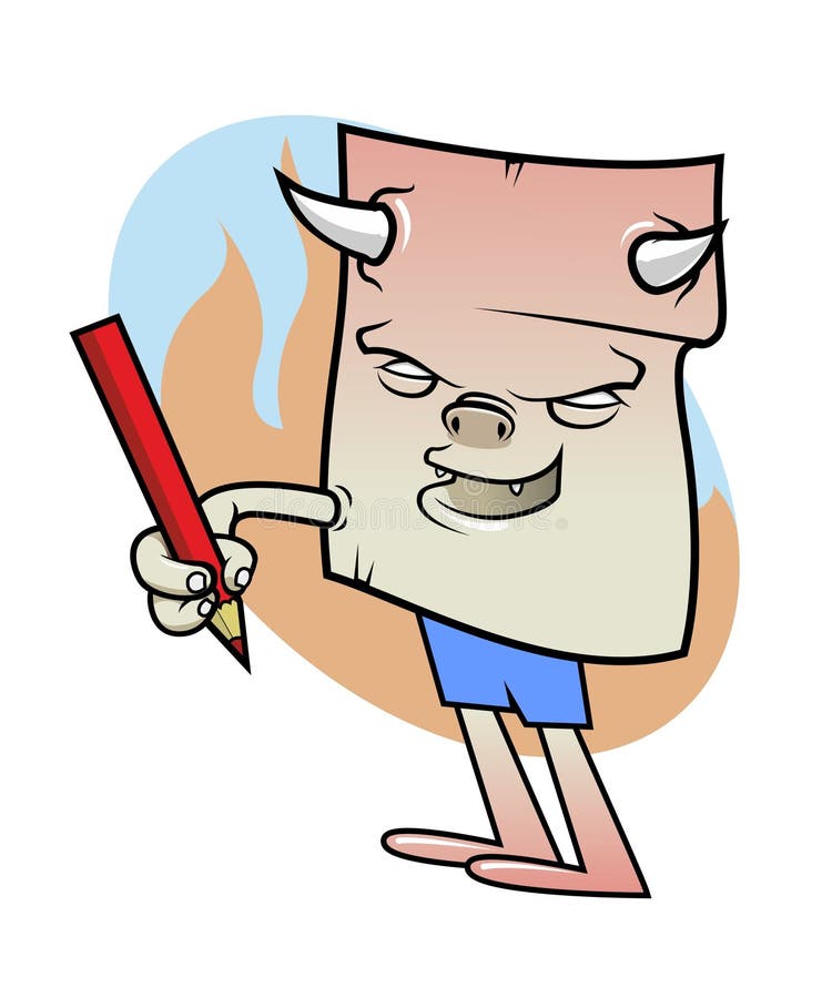 Bad paper stock vector. Illustration of pencil, caricature - 42215334