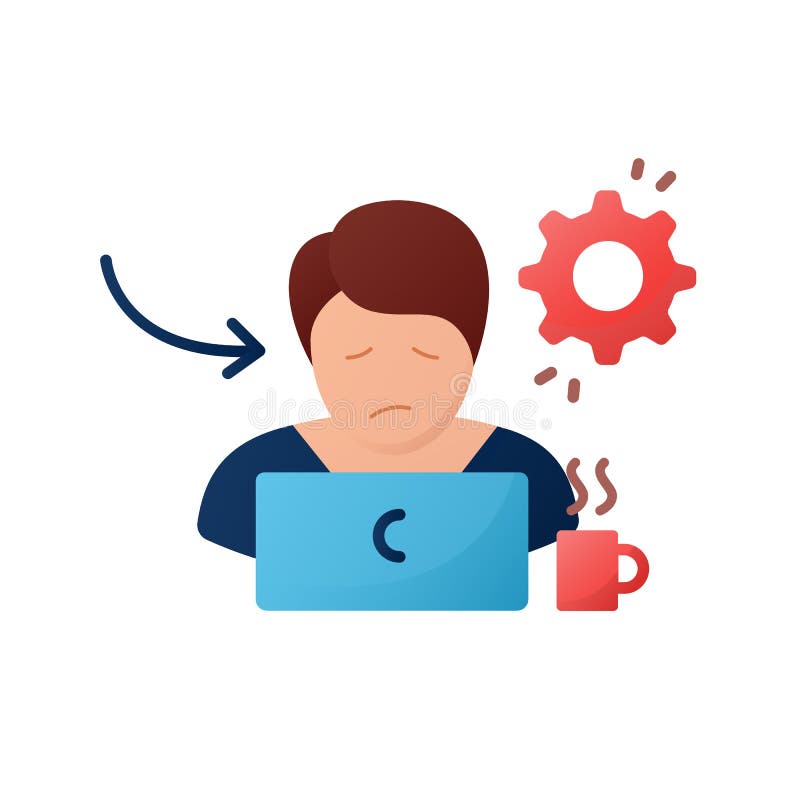 Bad Performance at Work Flat Icon Stock Vector - Illustration of ...