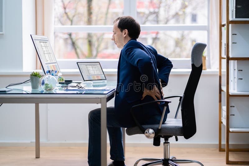 Correct Position Posture Working Computer Woman Sits Table Laptop