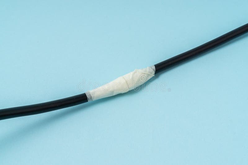 Bad Practice Wrap Electric Cable with a Paper Tape Stock Photo - Image ...