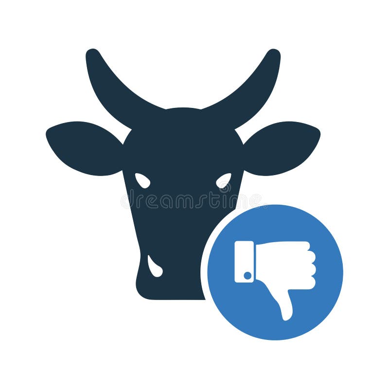 Bad Reputation, Cattle, Cow, Thumb Down Icon. Blue Color Stock Vector ...