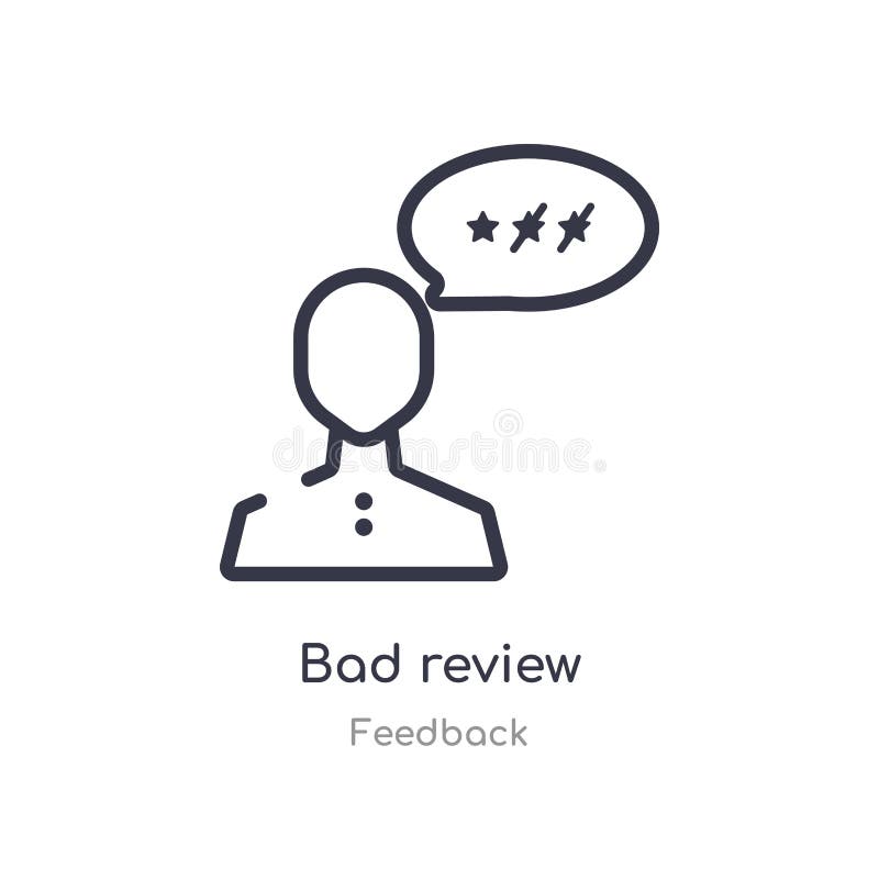 Bad Review Outline Icon. Isolated Line Vector Illustration from ...
