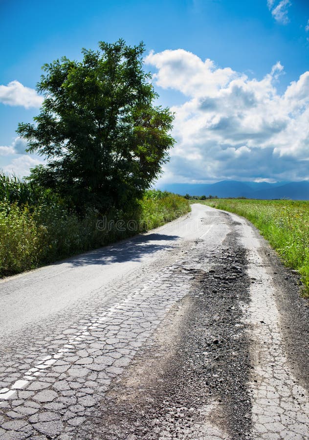 Bad road cracked stock photo. Image of asphalt, summer - 98946980