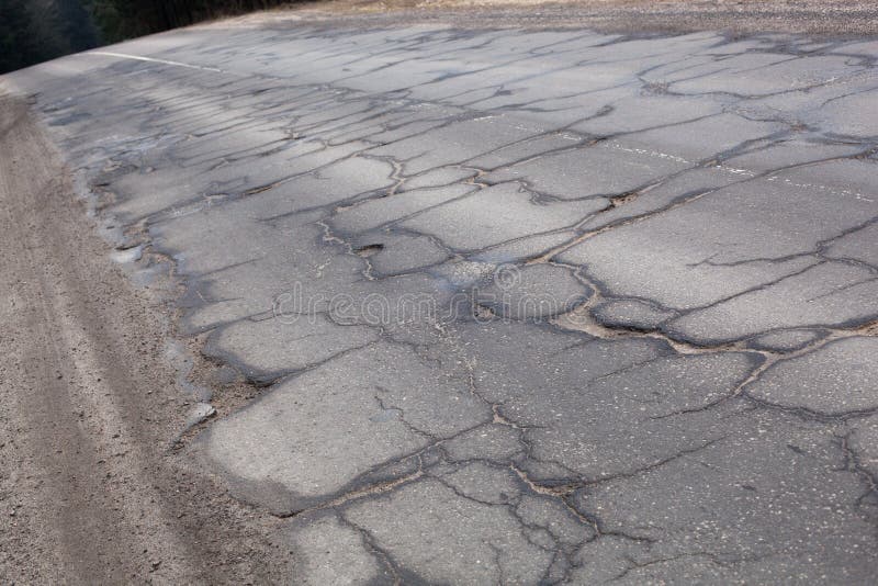 Bad road with cracks stock image. Image of destruction - 91936731