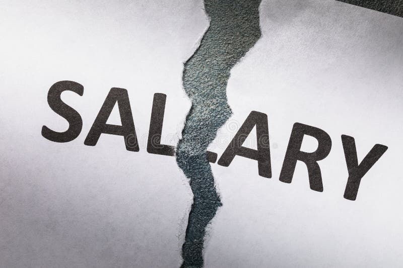 Bad Salary Concept. Torn Sheet on the Table Stock Image - Image of ...