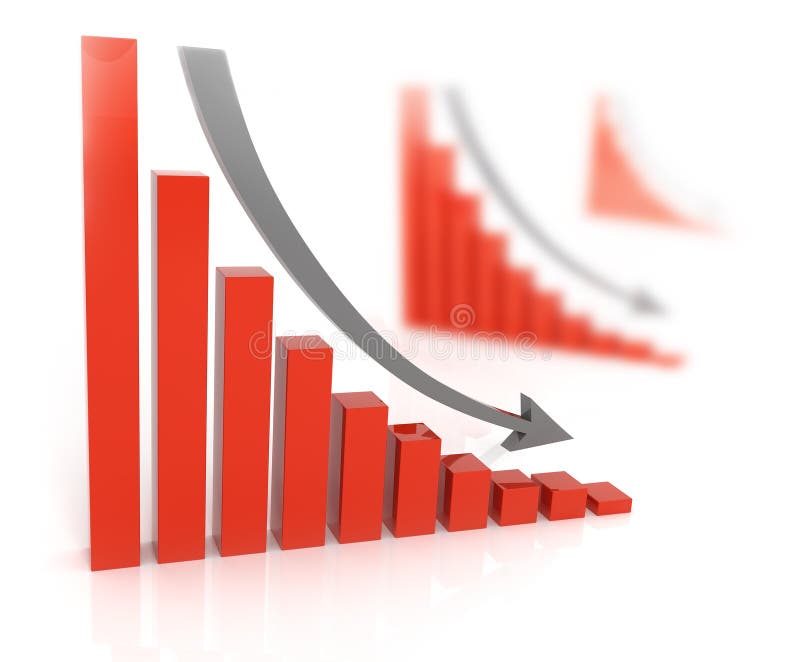 Bad Sales . Arrow Falling Downward Stock Illustration - Illustration of ...