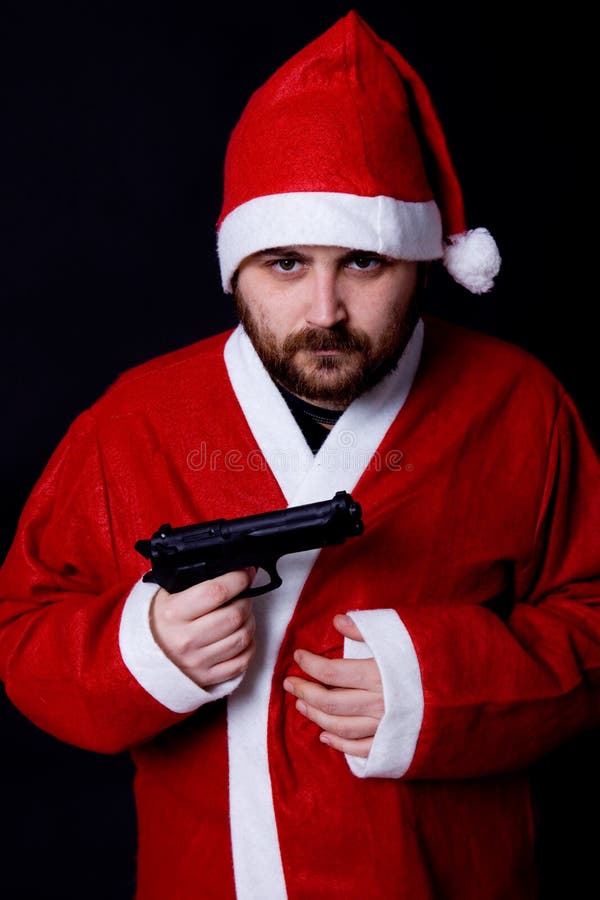 Bad santa stock image. Image of fight, costume, studio - 33968877