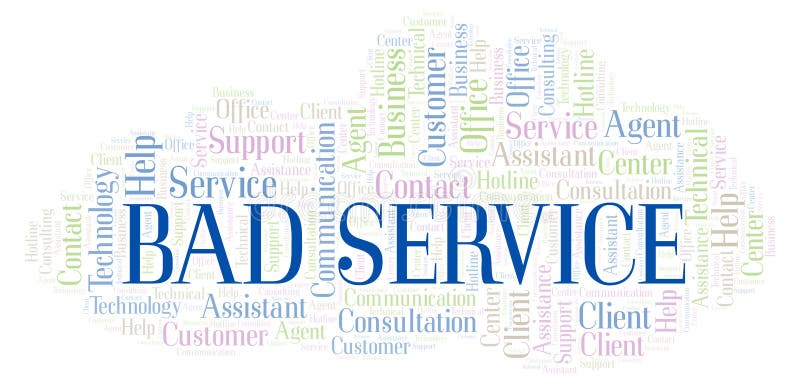 Bad Service word cloud. stock illustration. Illustration of font ...