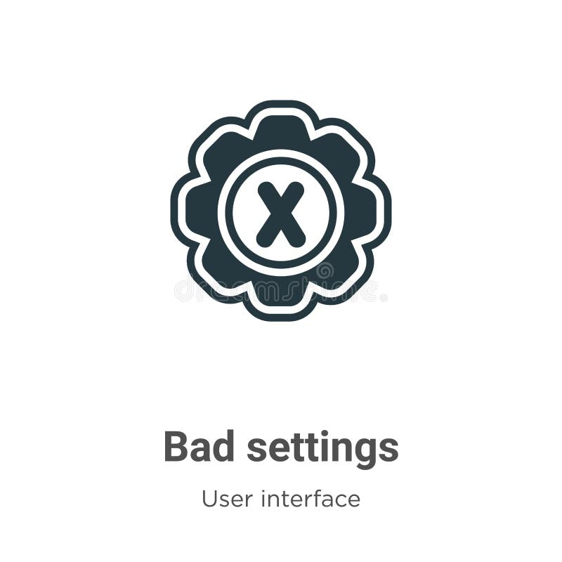 Bad Settings Vector Icon on White Background. Flat Vector Bad Settings ...