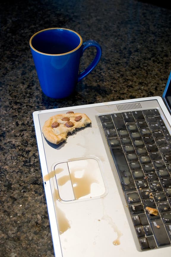 Bad Start stock photo. Image of coffee, laptop, ruin, abuse - 501716
