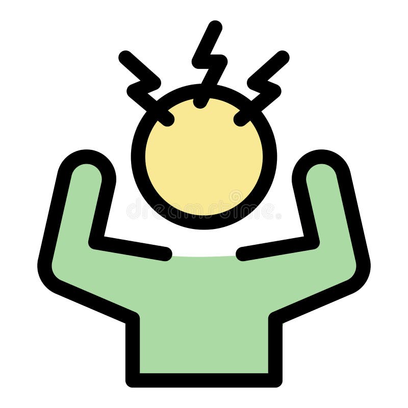 Bad Stress Icon Color Outline Vector Stock Vector - Illustration of ...