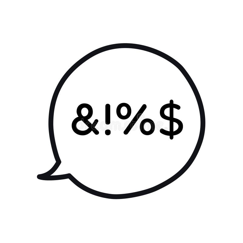 Bad Swear Talk Speech Bubble Hand Draw Line Style Stock Vector ...