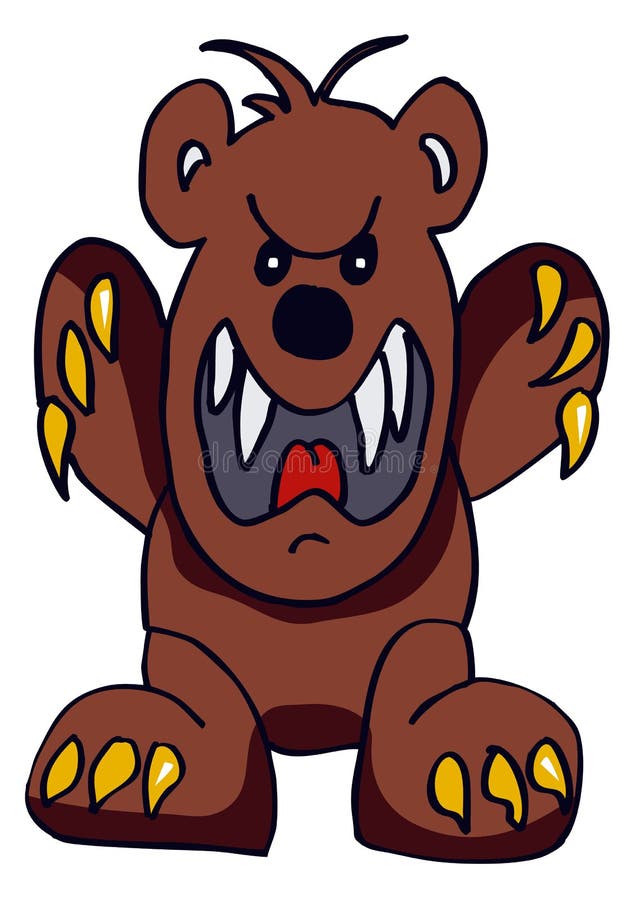 Angry teddy bear cartoon stock vector. Illustration of speech - 37589131