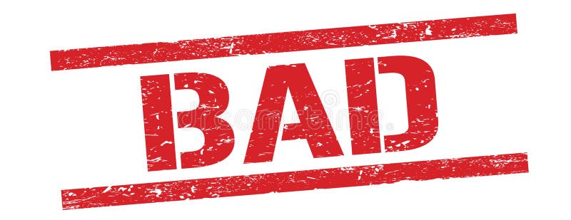 BAD Text on Red Vintage Lines Stamp Stock Illustration - Illustration ...