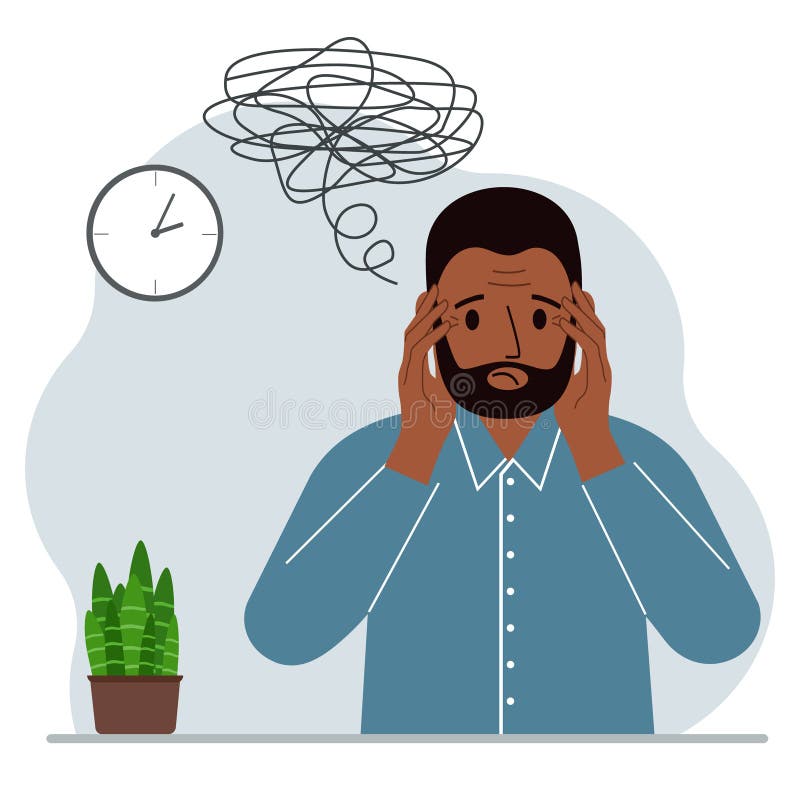 Depression Bad Thoughts Stress Concept Stock Illustrations – 431 ...