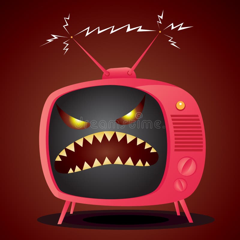 Bad TV stock vector. Illustration of demonic, crazy, dangerous - 29196792