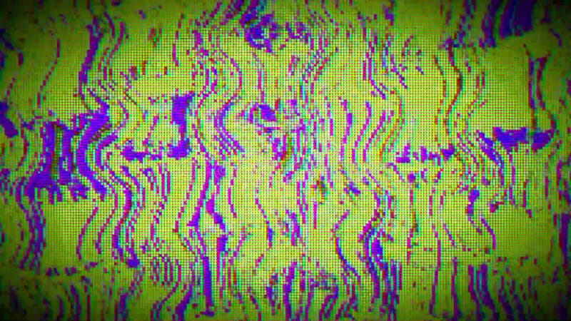 VHS Effect TV Screen Pulsation Animation with Bad Signal and Flickering ...