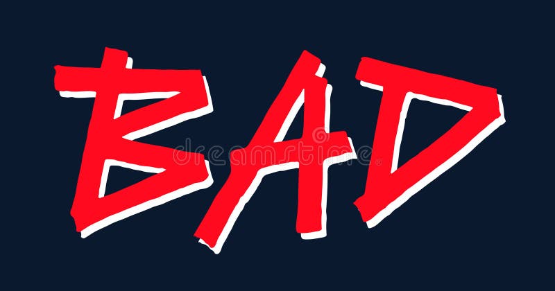 BAD vector lettering stock vector. Illustration of signage - 142850699