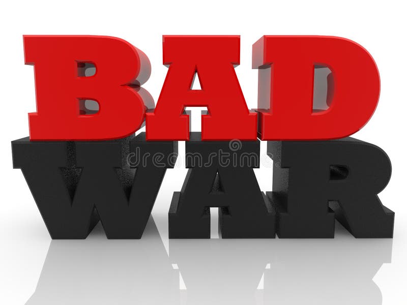 BAD WAR Concept Red with Black on White Stock Illustration ...